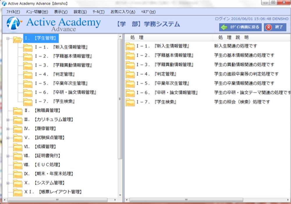 システムの機能 | Active Academy Advance